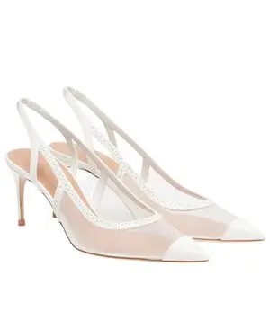 MALONE SOULIERS Aubrey 70 Mesh Slingback Pumps