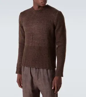 SAMAN AMEL Gio Silk Sweater - Brown