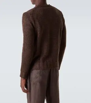 SAMAN AMEL Gio Silk Sweater - Brown