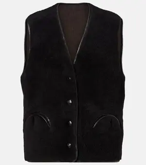 BLAZÉ MILANO Gliss Shearling Vest - Brown