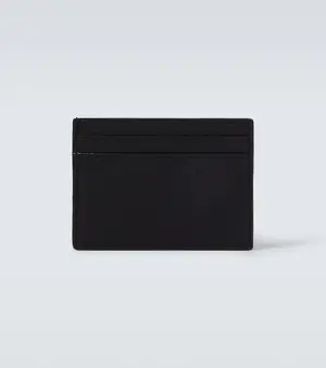 Saint Laurent Tiny Cassandre Leather Card Holder - Black