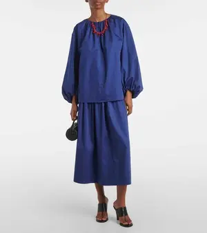 JOSEPH Puff-sleeve Cotton Blouse