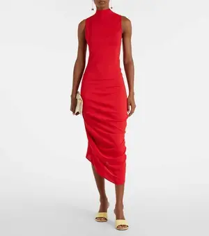 Jacquemus J Draped Crepe Midi Dress