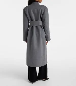 Khaite Deena Wool Wrap Coat - Grey
