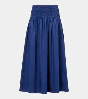 JOSEPH Leonie Cotton Satin Midi Skirt