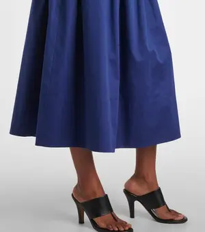 JOSEPH Leonie Cotton Satin Midi Skirt