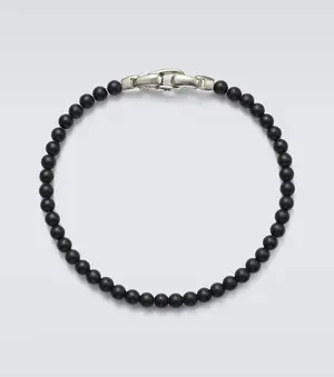 David Yurman Spiritual Beads Sterling Silver Bracelet With Onyx - Black
