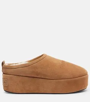 Balenciaga Alaska Suede Platform Mules - Brown
