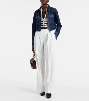 Veronica Beard Patty Cropped Denim Jacket
