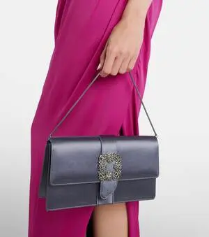 Manolo Blahnik Capri Embellished Clutch - Blue