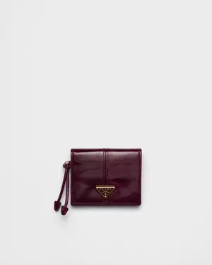 Prada Small Leather Wallet - Burgundy