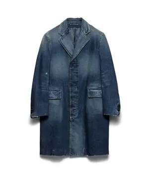 Prada Washed Denim Coat - Blue