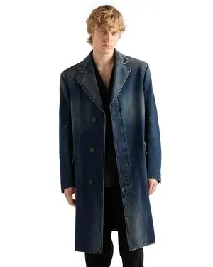 Prada Washed Denim Coat - Blue