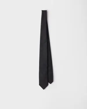 Prada Wool Tie Anthracite Gray