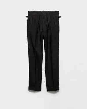 Prada Wool Blend Pinstriped Trousers