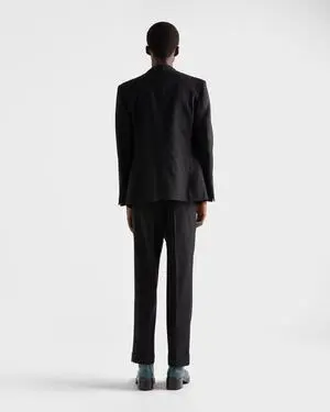 Prada Wool Blend Pinstriped Trousers