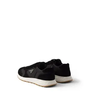 Prada Prax Suede And Re-nylon Sneakers - Black