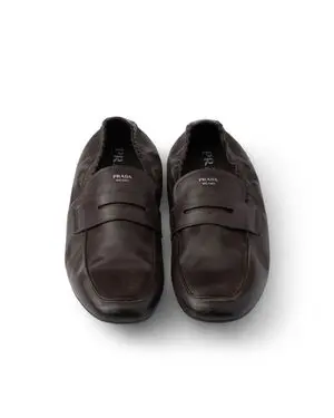 Prada Antiqued Leather Loafers - Brown