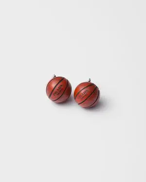 Prada Metal Basketball Earrings