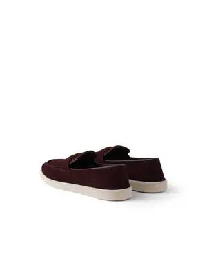 Prada Suede Leather Loafers - Red