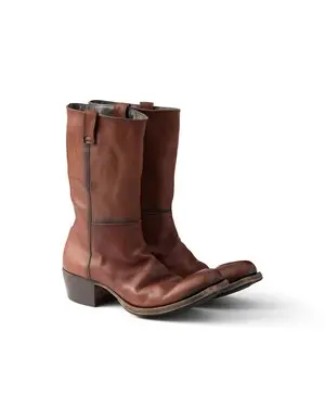 Prada Leather Boots - Brown