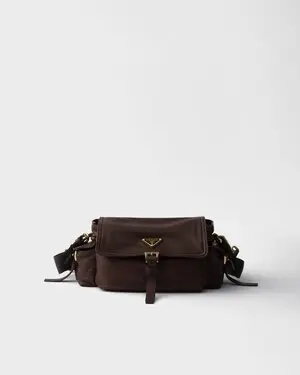 Prada Medium Nappa Leather Shoulder Bag With Flap - Sienna