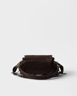 Prada Medium Nappa Leather Shoulder Bag With Flap - Sienna