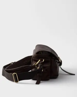 Prada Medium Nappa Leather Shoulder Bag With Flap - Sienna