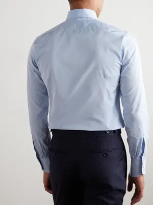 TOM FORD Slim-fit Cotton-poplin Shirt - Blue