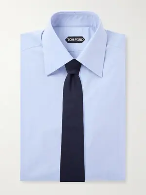 TOM FORD Slim-fit Cotton-poplin Shirt - Blue