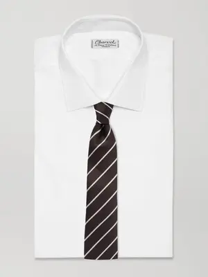 TOM FORD 8cm Striped Silk-jacquard Tie - Brown