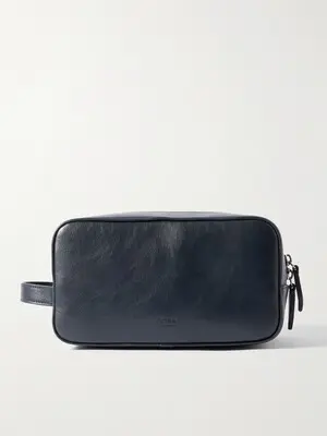 METIER Leather Wash Bag - Blue