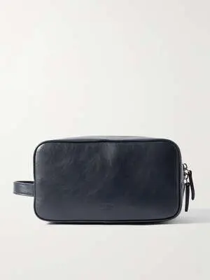 METIER Leather Wash Bag Navy