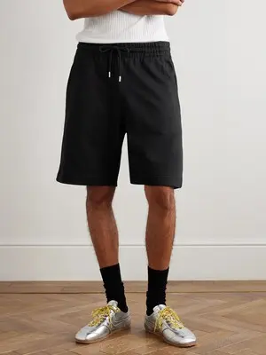 Dries Van Noten Wide-leg Cotton-jersey Drawstring Shorts - Black