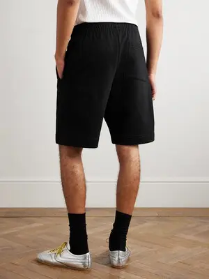 Dries Van Noten Wide-leg Cotton-jersey Drawstring Shorts - Black
