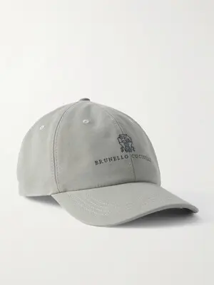 Brunello Cucinelli Logo-Embroidered Baseball Cap Gray