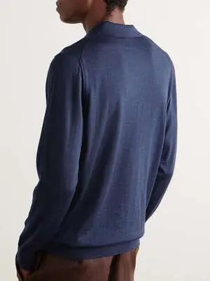 Caruso Wool, Silk And Cashmere-blend Polo Shirt