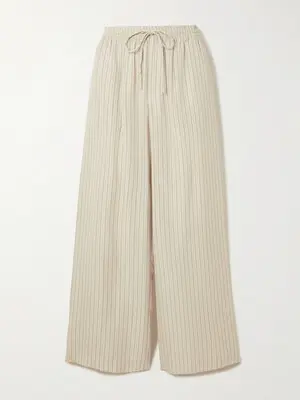 RÓHE Striped Wide-leg Silk Pants