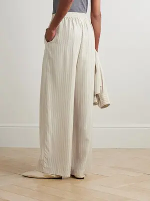 RÓHE Striped Wide-leg Silk Pants