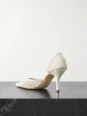 Magda Butrym Leather-trimmed Crocheted Mesh D'orsay Pumps