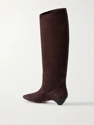 Le Monde Beryl Allegra Suede Riding Boots - Brown