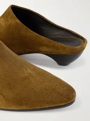 Le Monde Beryl Allegra Suede Mules With Stacked Heel