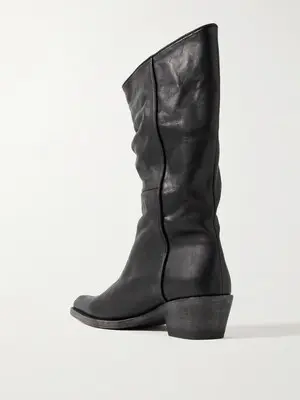 Khaite Clive Leather Boots - Black