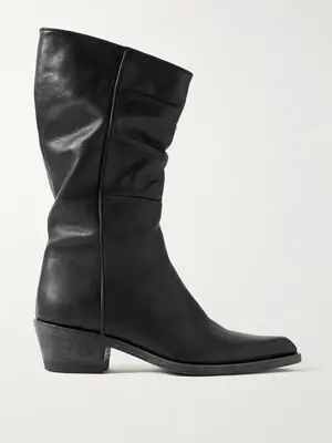 Khaite Clive Leather Boots - Black