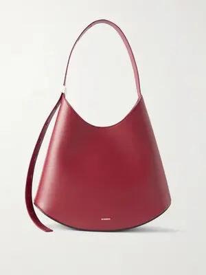 JIL SANDER Small Embellished Leather Shoulder Bag - Red