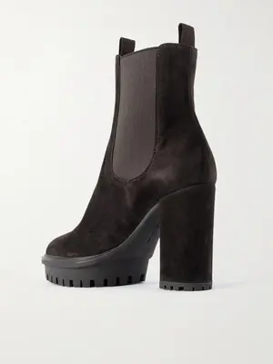 GIANVITO ROSSI 70 Suede Chelsea Boots - Brown