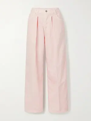 HAIKURE Candy Pleated Boyfriend Jeans - Pink
