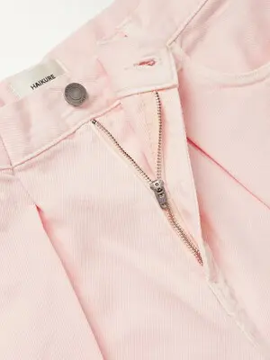 HAIKURE Candy Pleated Boyfriend Jeans - Pink