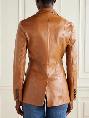 Chloé Paneled Leather Jacket - Brown