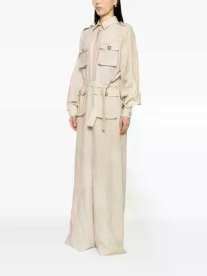 Elie Saab Printed Linen Jumpsuit